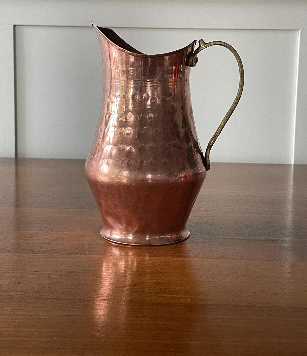Hammered Copper & Brass Decorative Pitcher or Jug With Elegant Brass ...