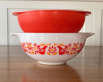 Pyrex Friendship Pattern Casserole 2 1/2 Qt lid Only Red Yellow Orange ...