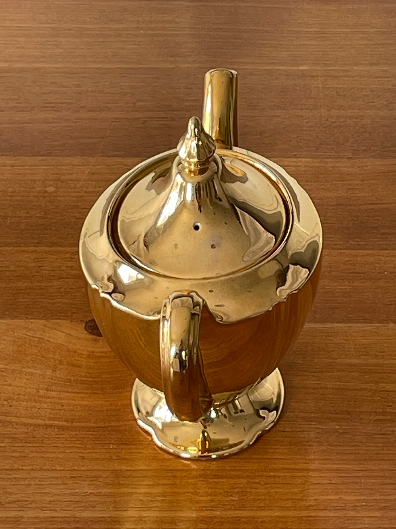 Royal Winton Golden Age Teapot: 1940s Gold Lustre Hollywood Regency ...