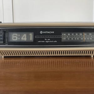 70s Flip Clock Radio Hitachi Model KC-660C AM/FM Radio Working Retro ...