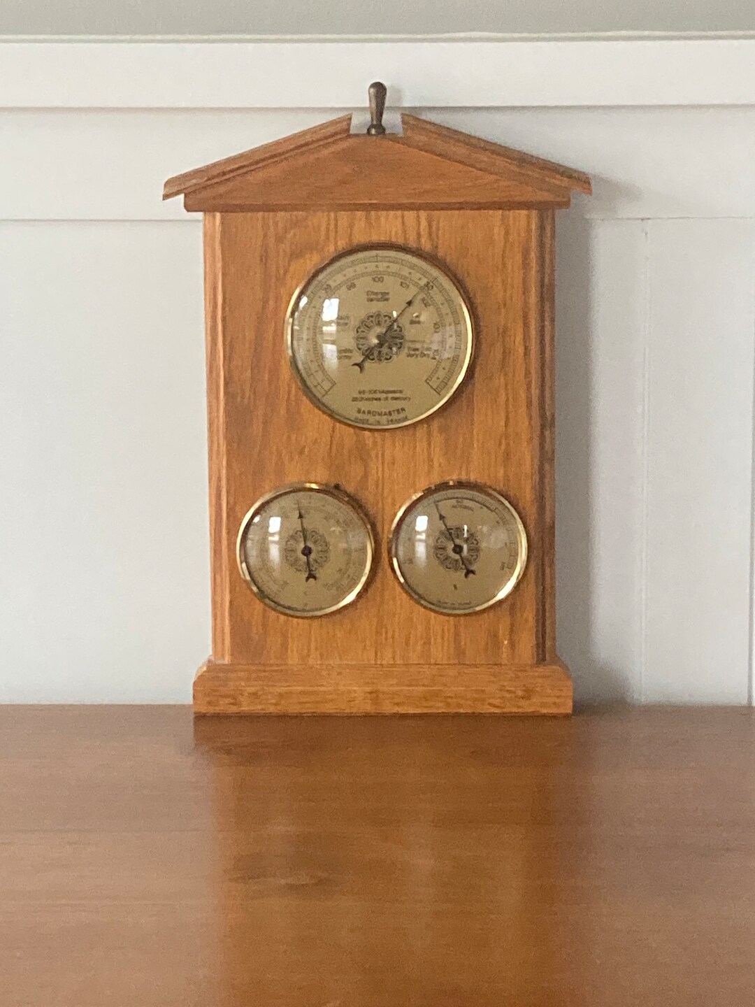 Barometer French BAROMASTER Wood Wall Barometer, Thermometer and ...