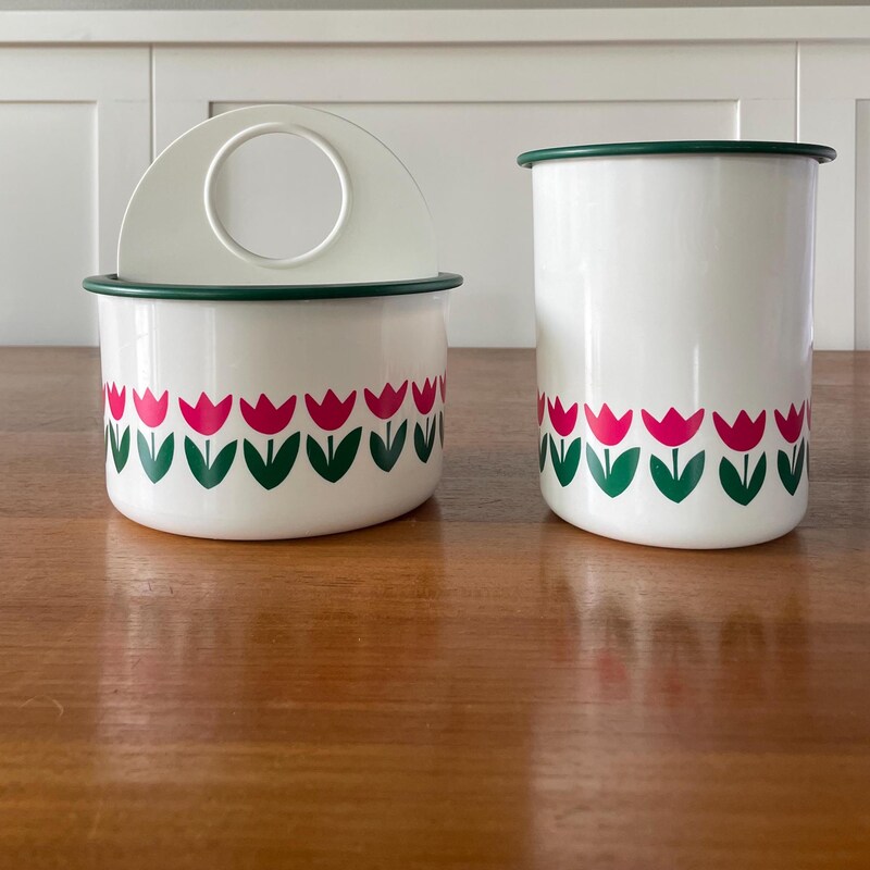 Red White Canisters - Etsy