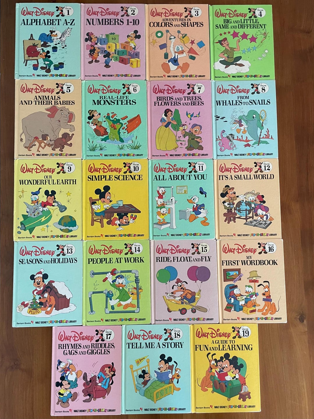 Complete Set 1983 Walt Disney Fun-to-learn Library Vol 1 19 Hard Cover ...