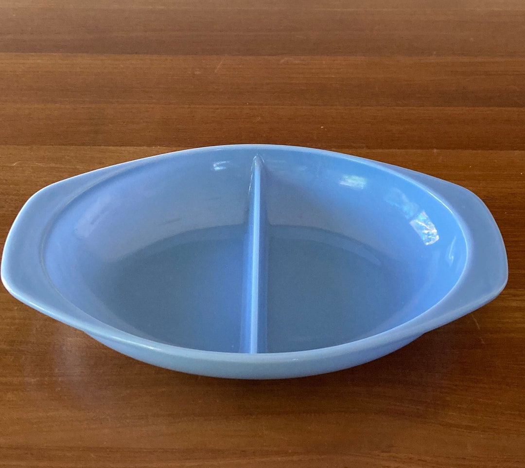 Vintage Pyrex Delphite Bluebelle Cinderella Divided Casserole Dish - Etsy