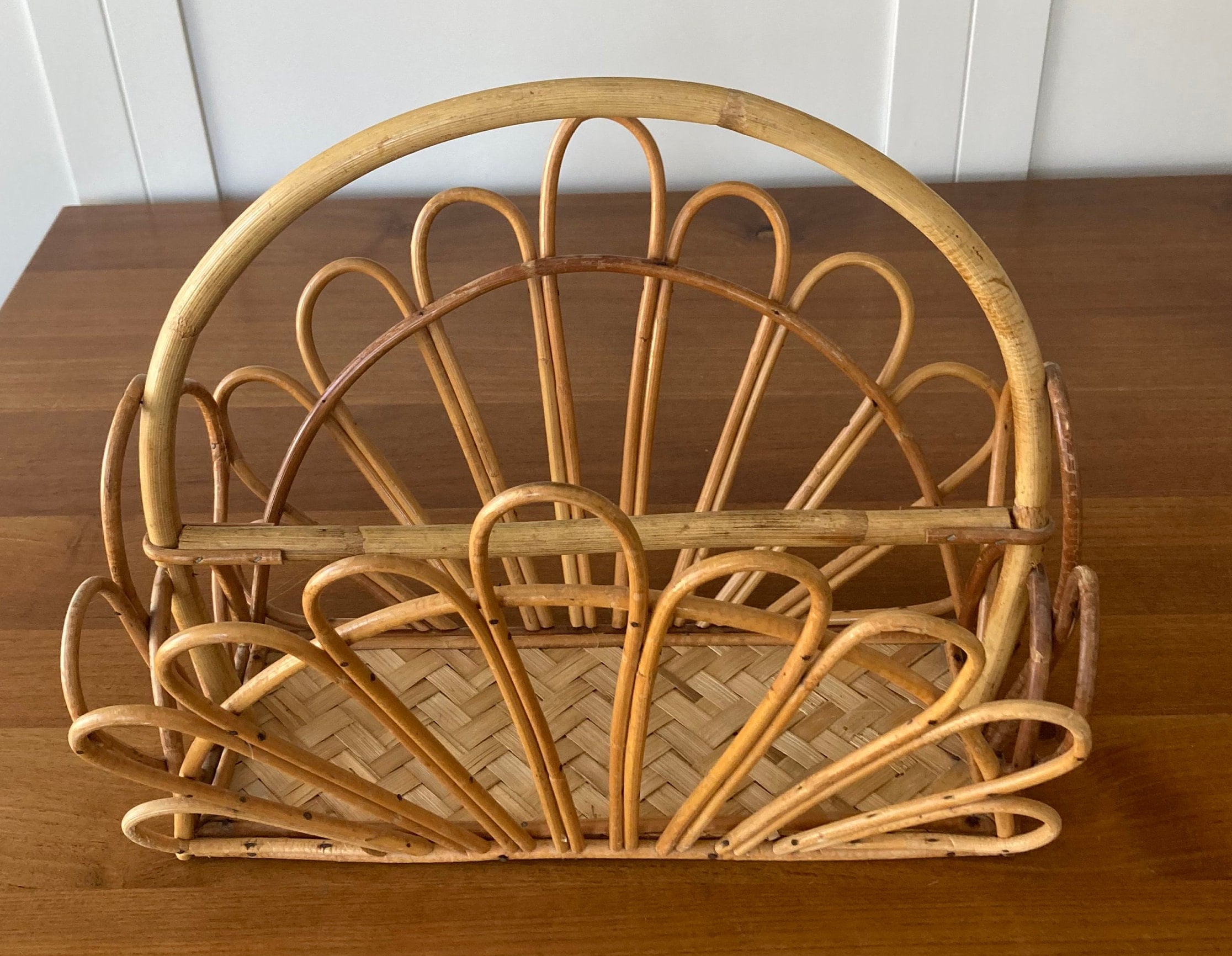 Rattan Magazine Rack / Vinyl Record Holder 70s Bambo Storage - Etsy
