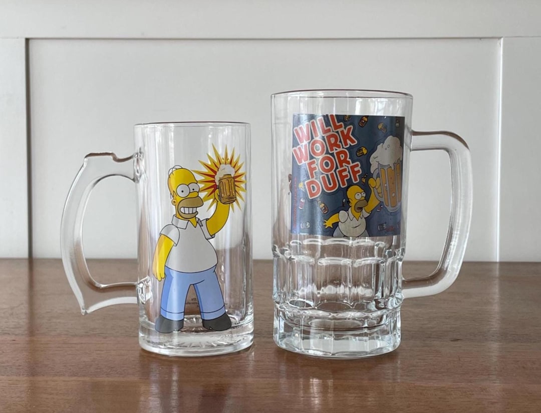Vintage Simpsons Glassware: Homer Simpson Beer Mug, Pint Glass - Etsy