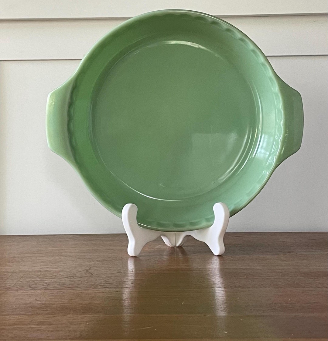 Jadeite Pie Plate Fire King 2000 Anchor Hocking 10inch Dish W/handles ...