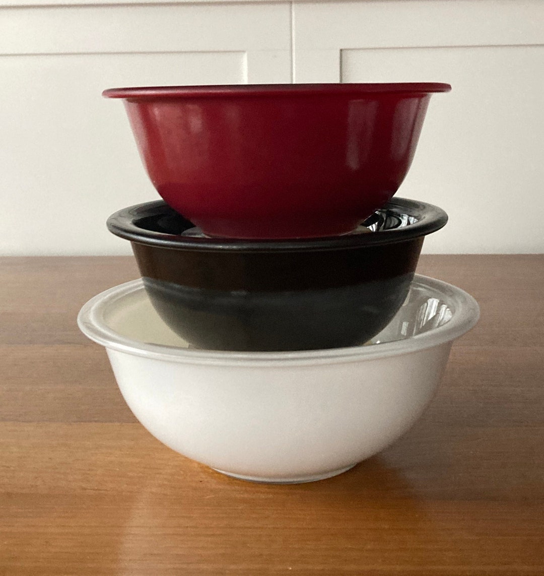Pyrex Mixing Serving Baking Bowl Clear Bottom Glass 323 White 1.5L 322 ...