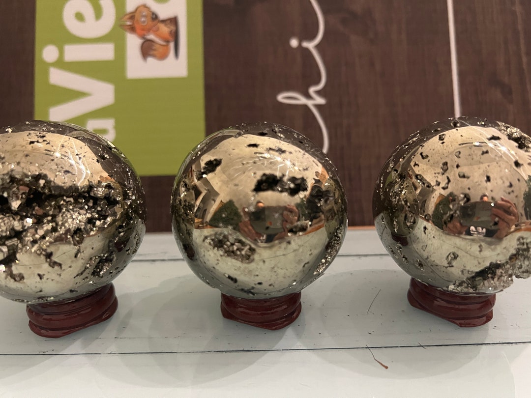 Large Sparkling Pyrite Sphere Radiating Strength, Vitality, and ...