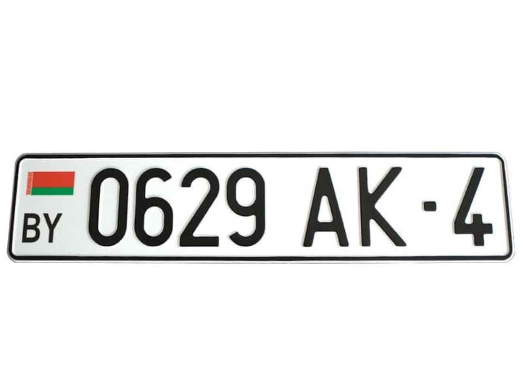 Belarus Euro European Belarusian License Plate Number Plate Embossed ...