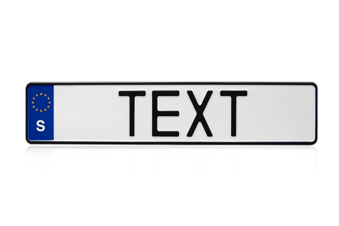 Sweden Euro European Swedish License Plate Number Plate Embossed Custom ...