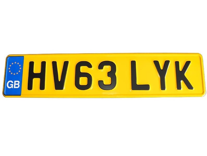 UK Euro European United Kingdom License Plate Number Plate Embossed ...