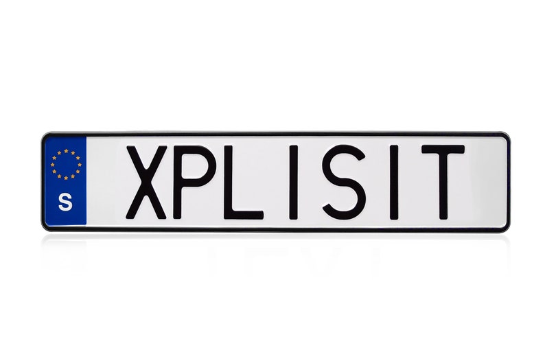 Sweden Euro European Swedish License Plate Number Plate Embossed Custom ...