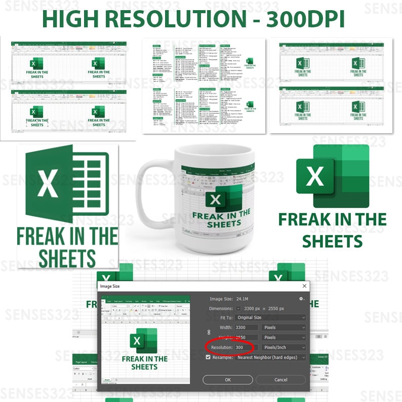 Mug Template Freak in the Sheets Design | Excel Spreadsheet Png | Funny ...