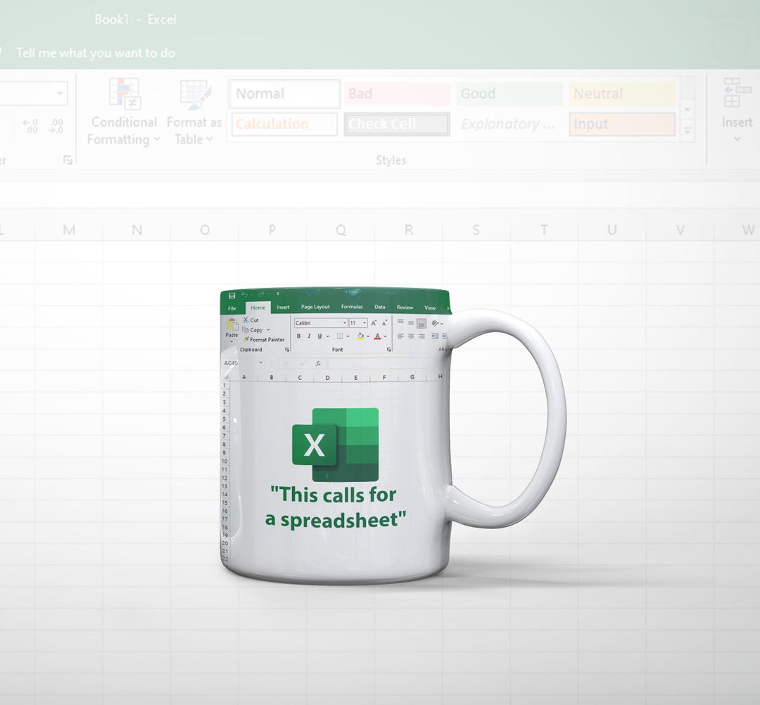 Mug Template "this Calls for a Spreadsheet" Design | Excel Spreadsheet ...