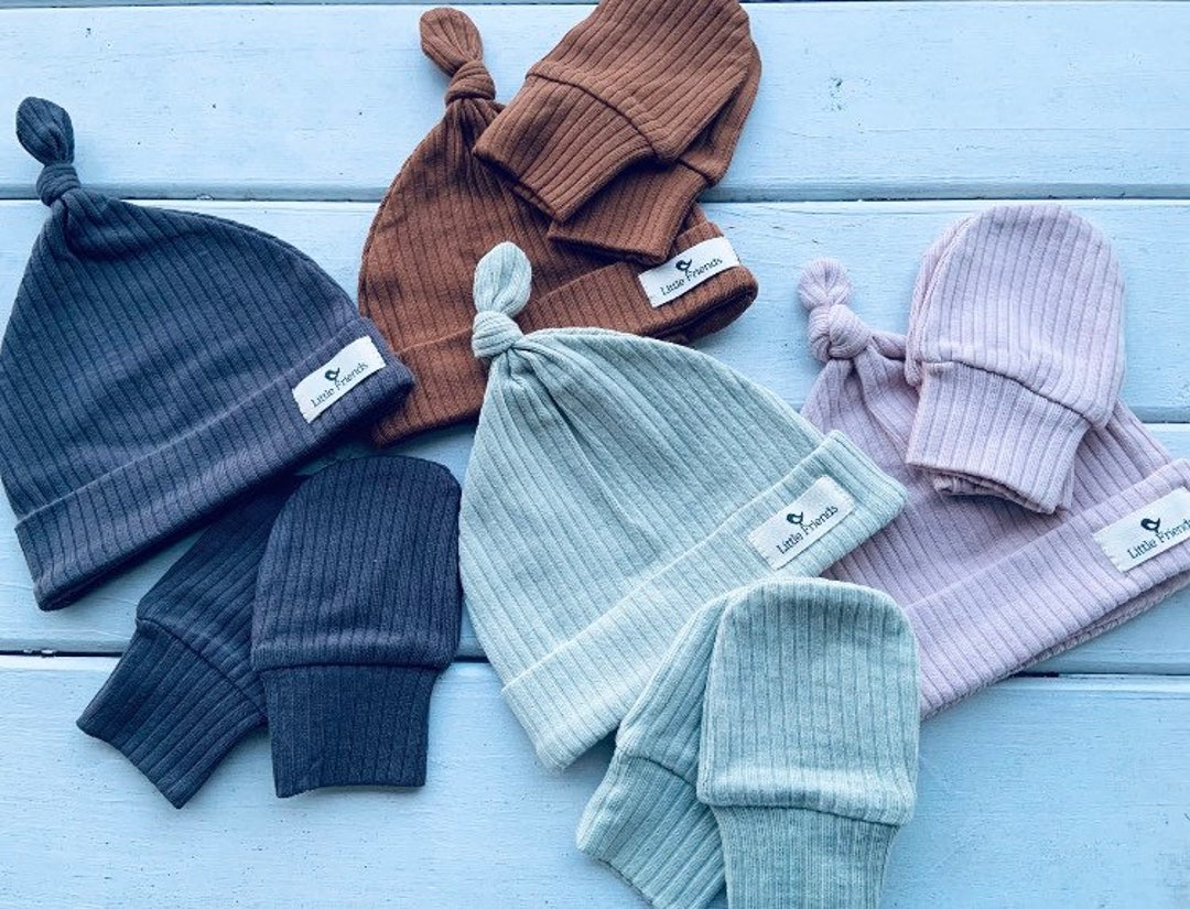 Newborn Hat and Mitten Set - Etsy