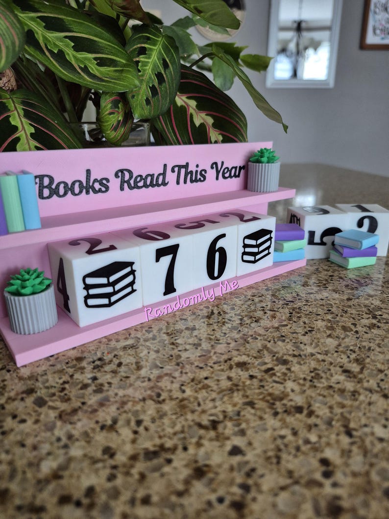 3D Printed Book Tracker: DIY Reading Countdown (3MF & SVG Files ...
