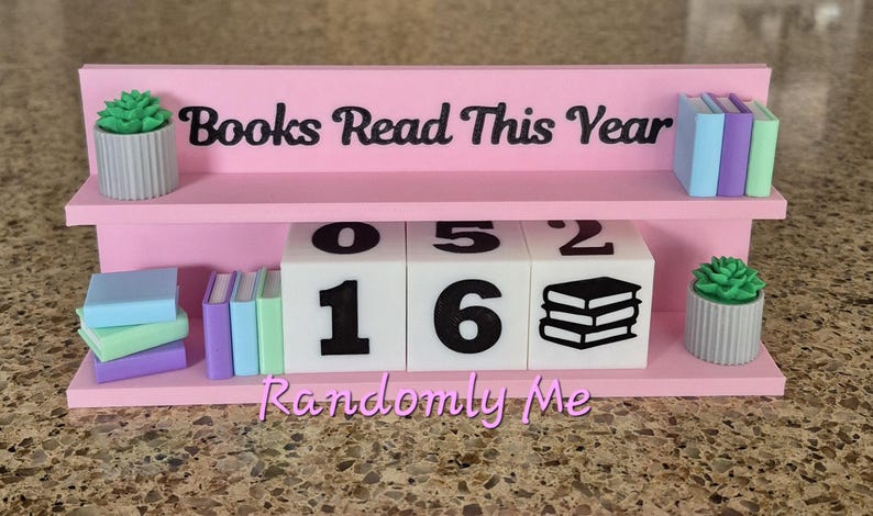 3D Printed Book Tracker: DIY Reading Countdown (3MF & SVG Files ...