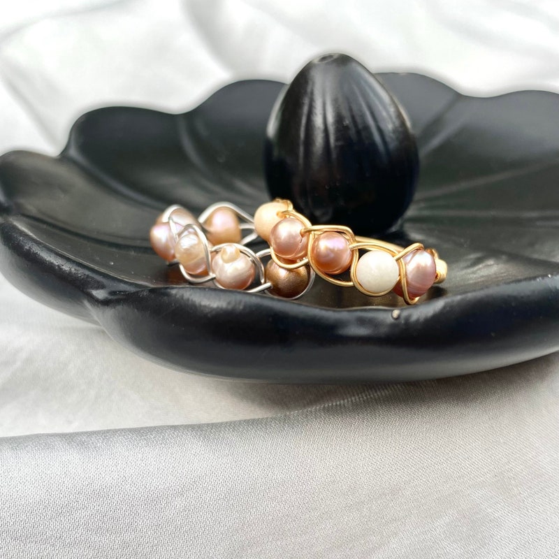 Wire Wrap Pearl Ring - Etsy