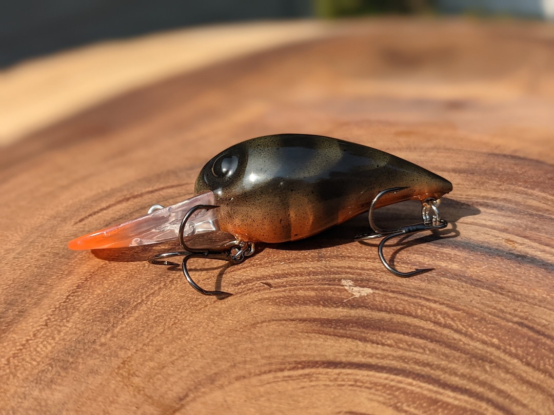 Custom Painted Wiggle Wart, Green/orange Craw - Etsy