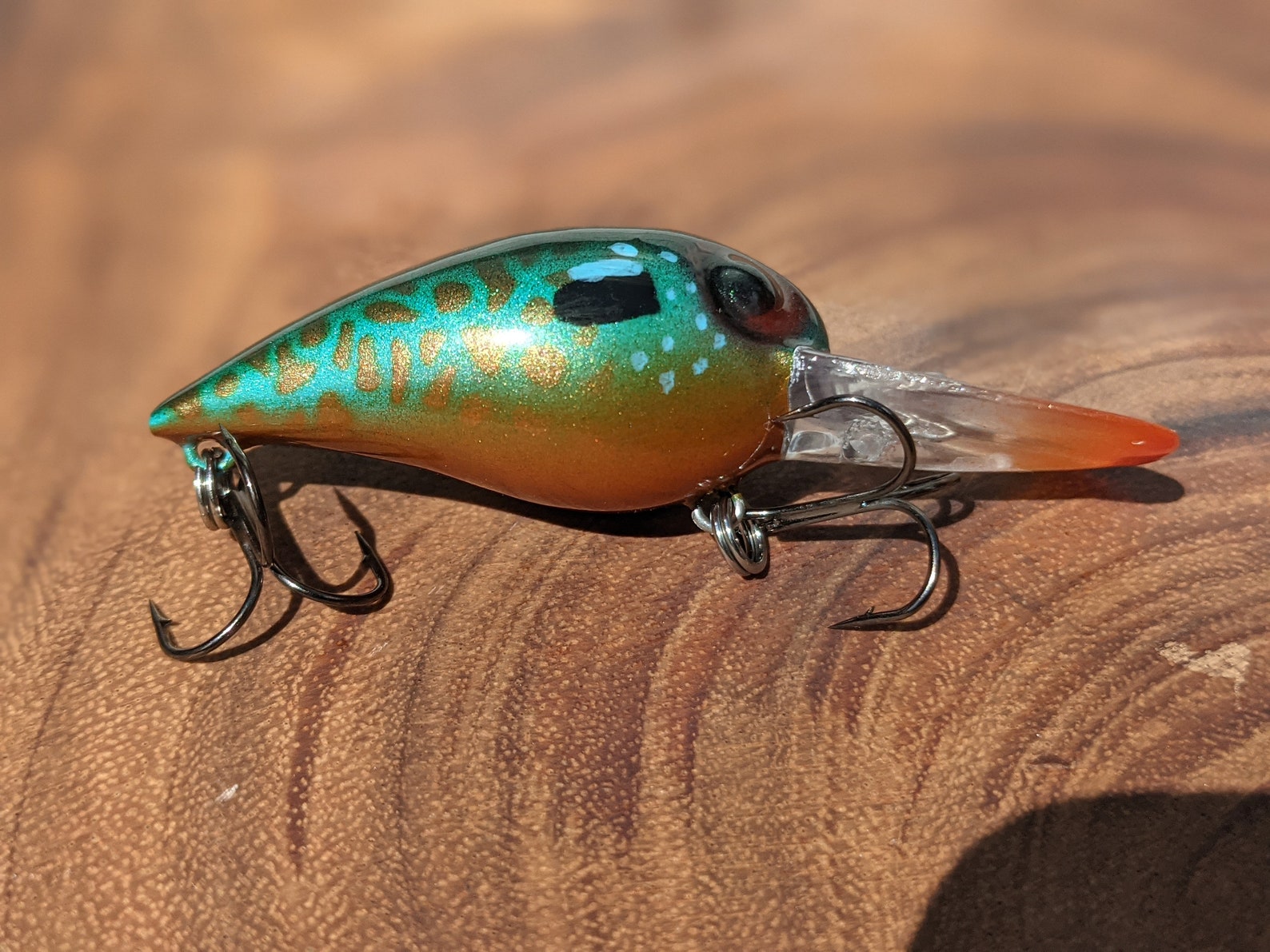 Custom Painted Wiggle Wart, Green Sunfish - Etsy