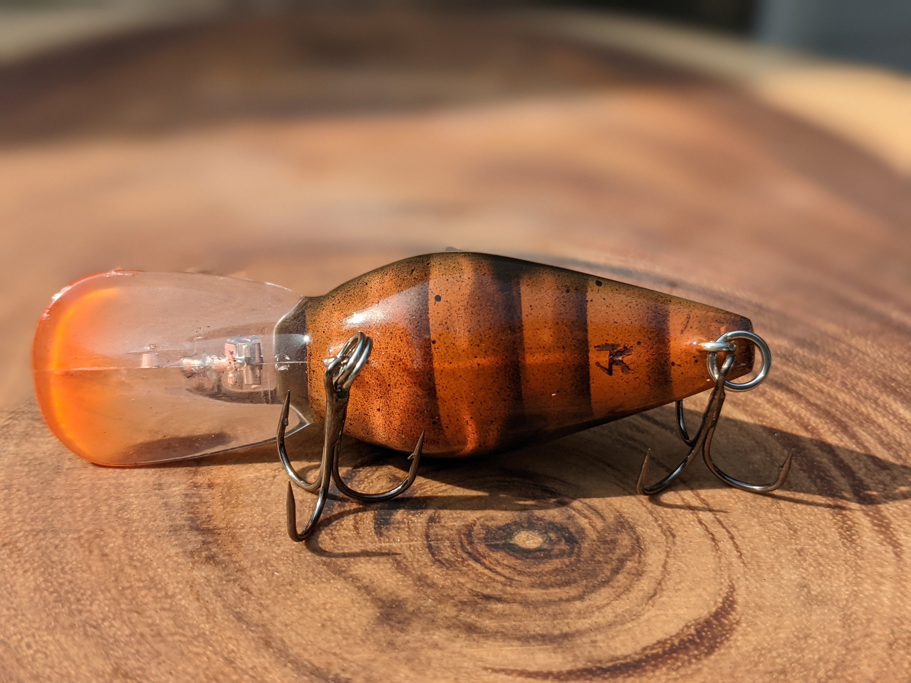 Custom Painted Wiggle Wart, Green/orange Craw - Etsy