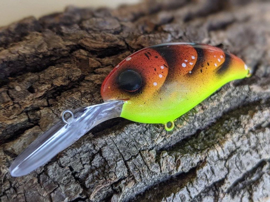 Orange/chartreuse Craw Custom Painted Deep Diving Crankbait - Etsy