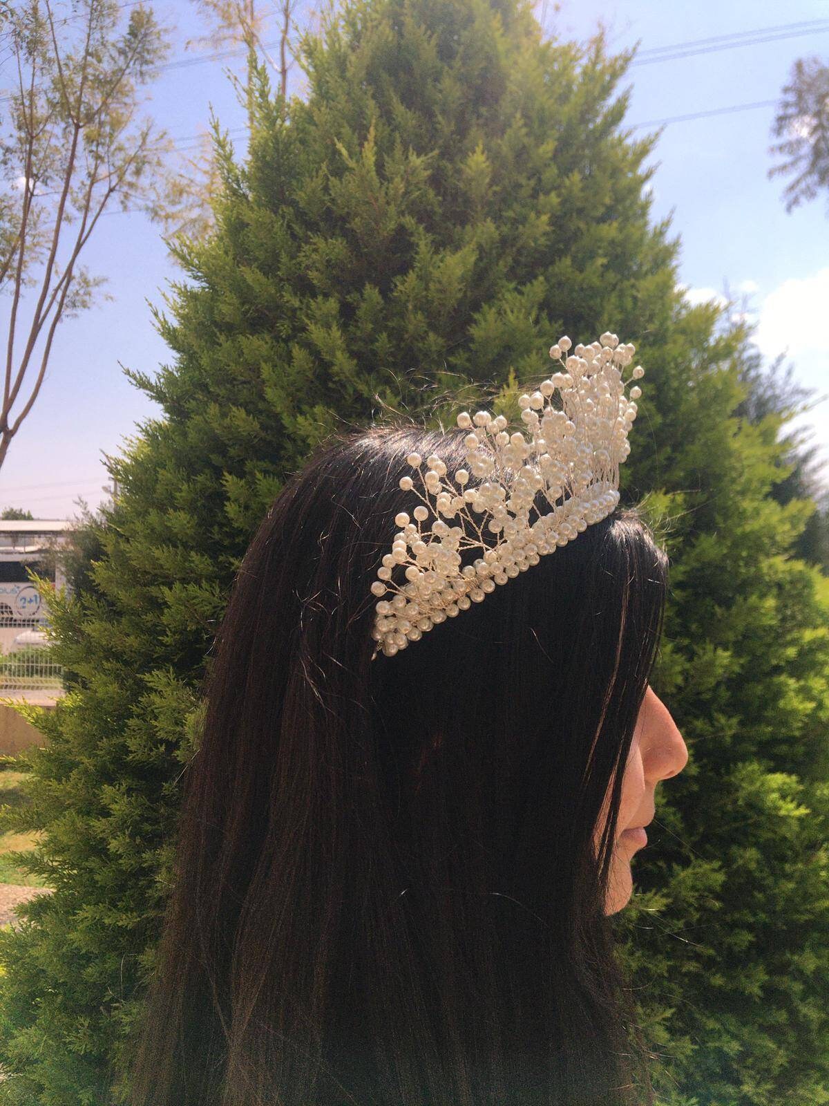 Wedding Crown.pearl Crown. New Bride Collection. Royal Tiara for Bride ...