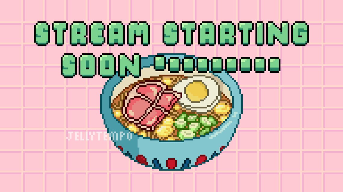 Cute Pink Ramen Animated Twitch Screens HD Pixel Art - Etsy