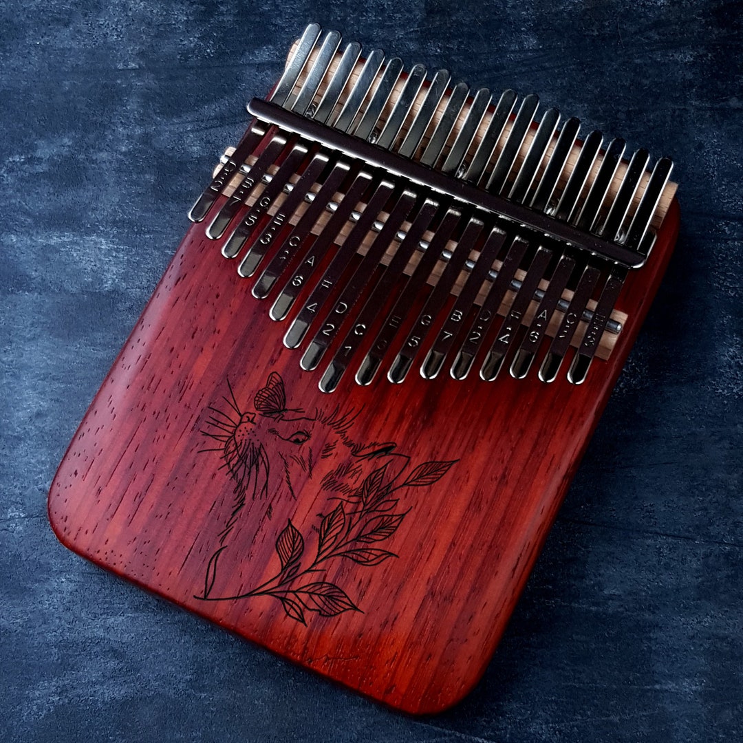 Kalimba Wood Paduk, Kalimba 17 Key, Kalimba Cat, Musical Instrument ...
