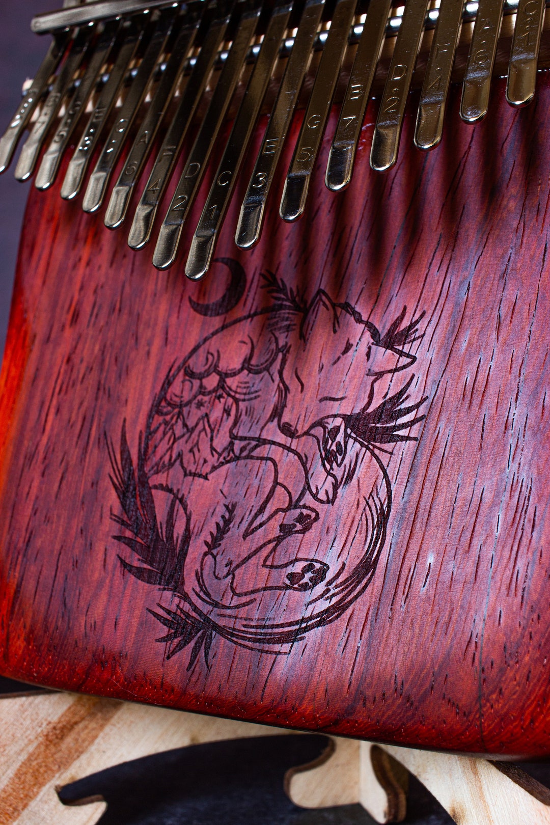 Kalimba Wood Paduk, Kalimba 17 Key, Handmade Kalimba, Music Gift, Fox ...