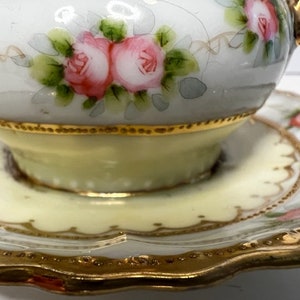 Antique Hand Painted Nippon Bone China Flower Pattern Porcelain Dish ...