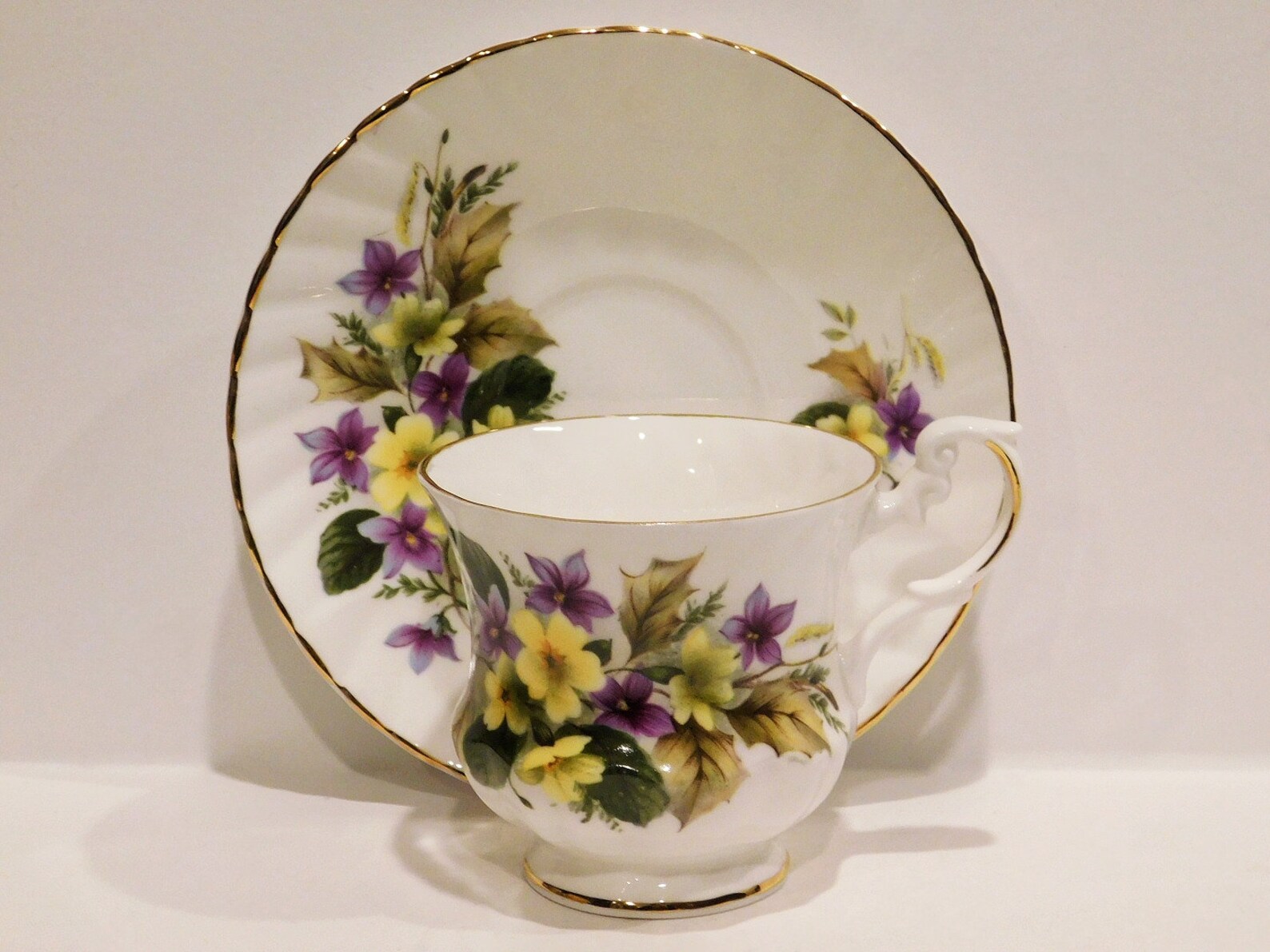 Vintage Royal Dover Fine Bone China Flower Motif Cup and Saucer - Etsy