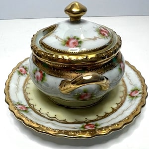 Antique Hand Painted Nippon Bone China Flower Pattern Porcelain Dish ...