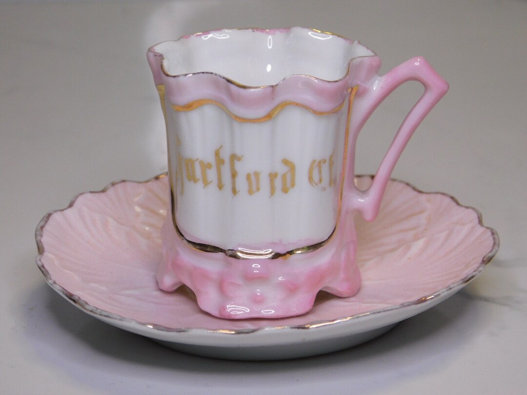 Vintage German Pink Gold Accent Hand Painted Demitasse Cup and Saucer - Etsy