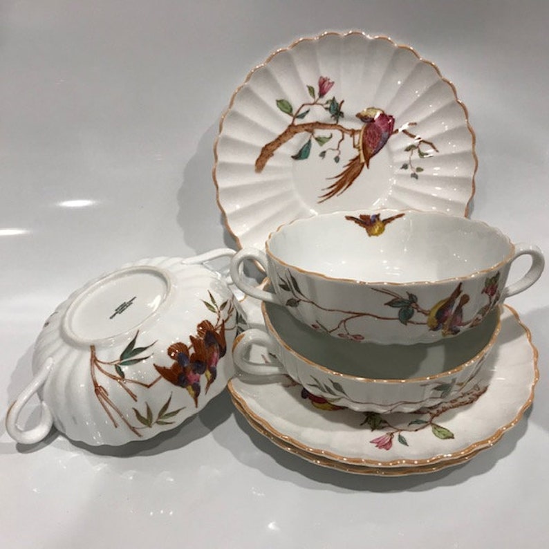 Vintage Set of Six Spode Copeland China England Bird Motif | Etsy