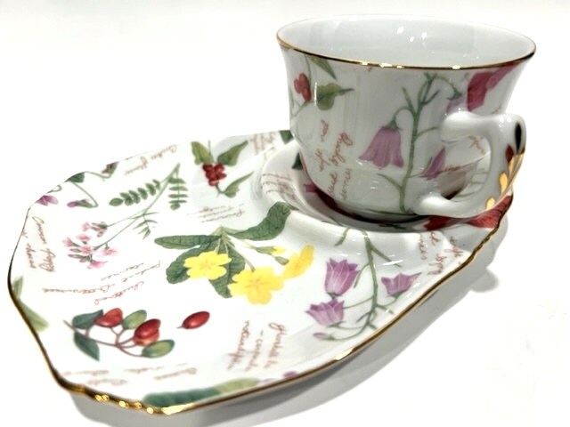 Vintage Nantucket China Floral Motif Porcelain Teacup and - Etsy