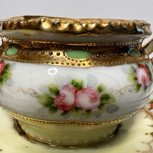 Antique Hand Painted Nippon Bone China Flower Pattern Porcelain Dish ...