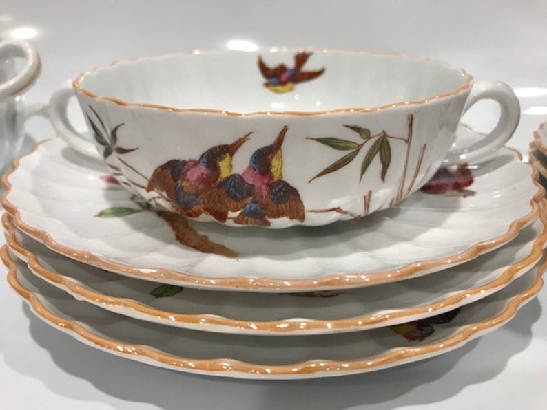 Vintage Set of Six Spode Copeland China England Bird Motif - Etsy