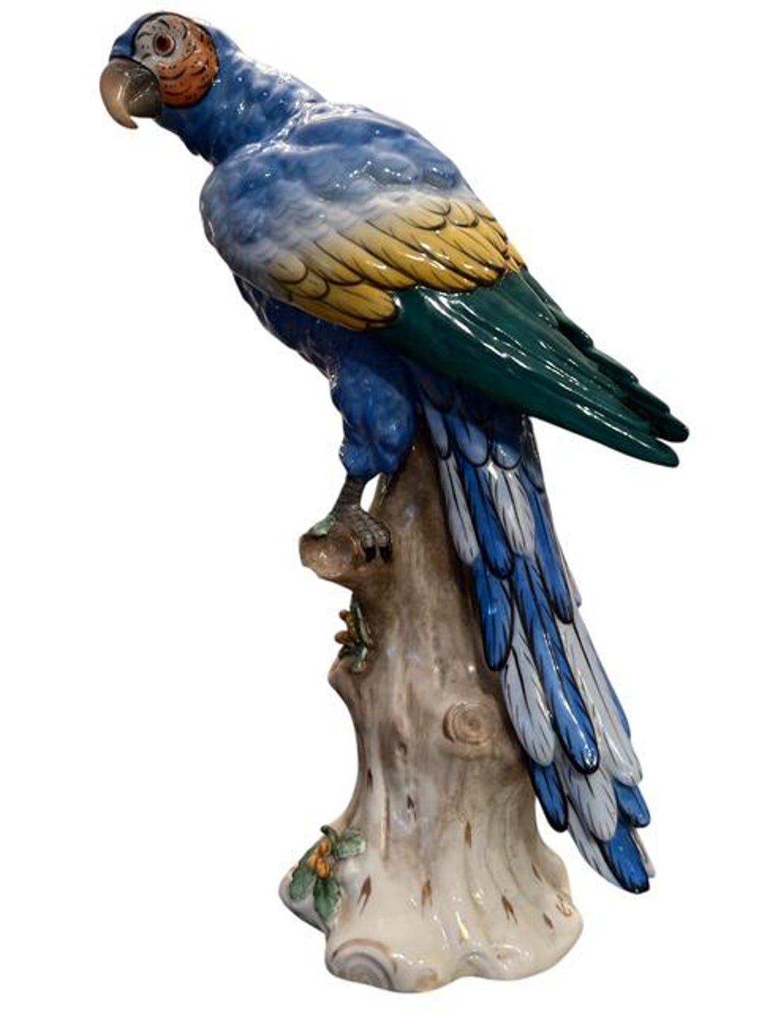 Antique Sitzendorf Germany Blue Hand Painted Porcelain Figurine of Bird ...