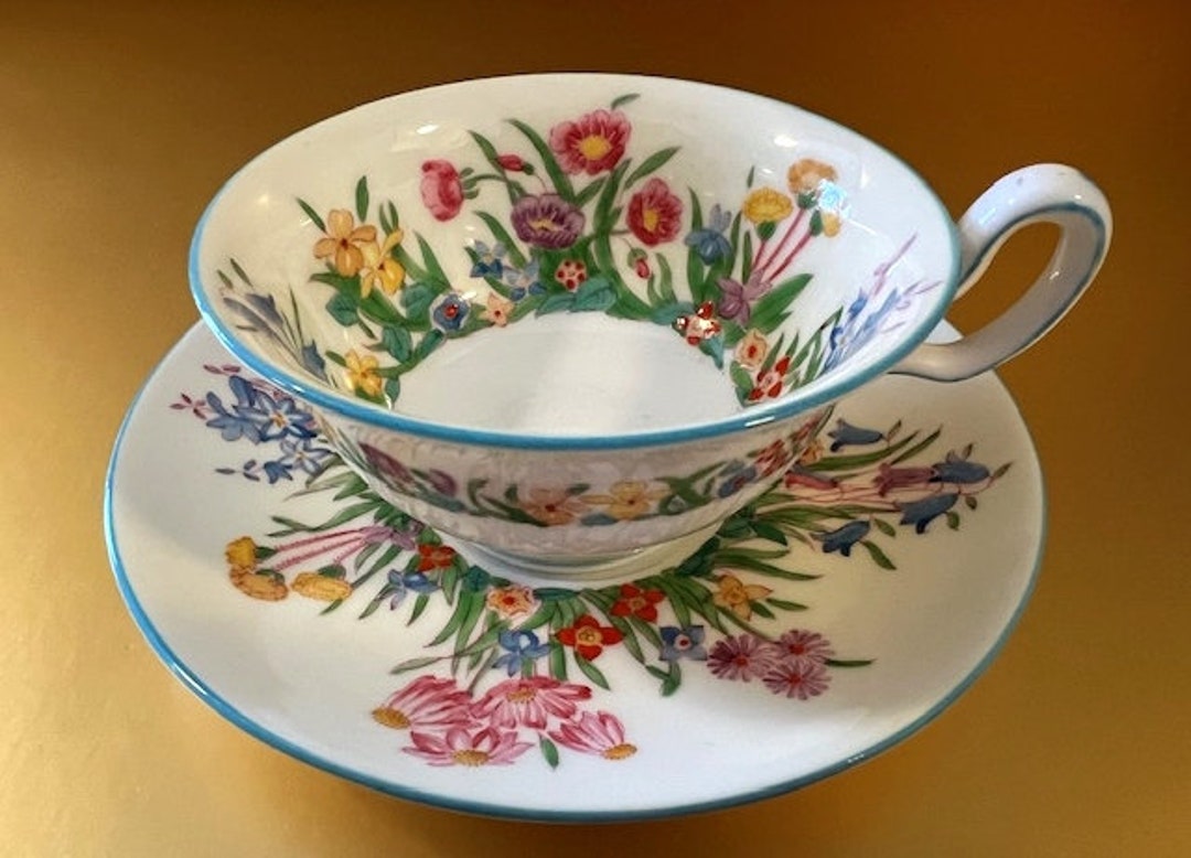 Vintage Wedgewood Fine Bone China Prairie Flowers Motif Hand Painted ...