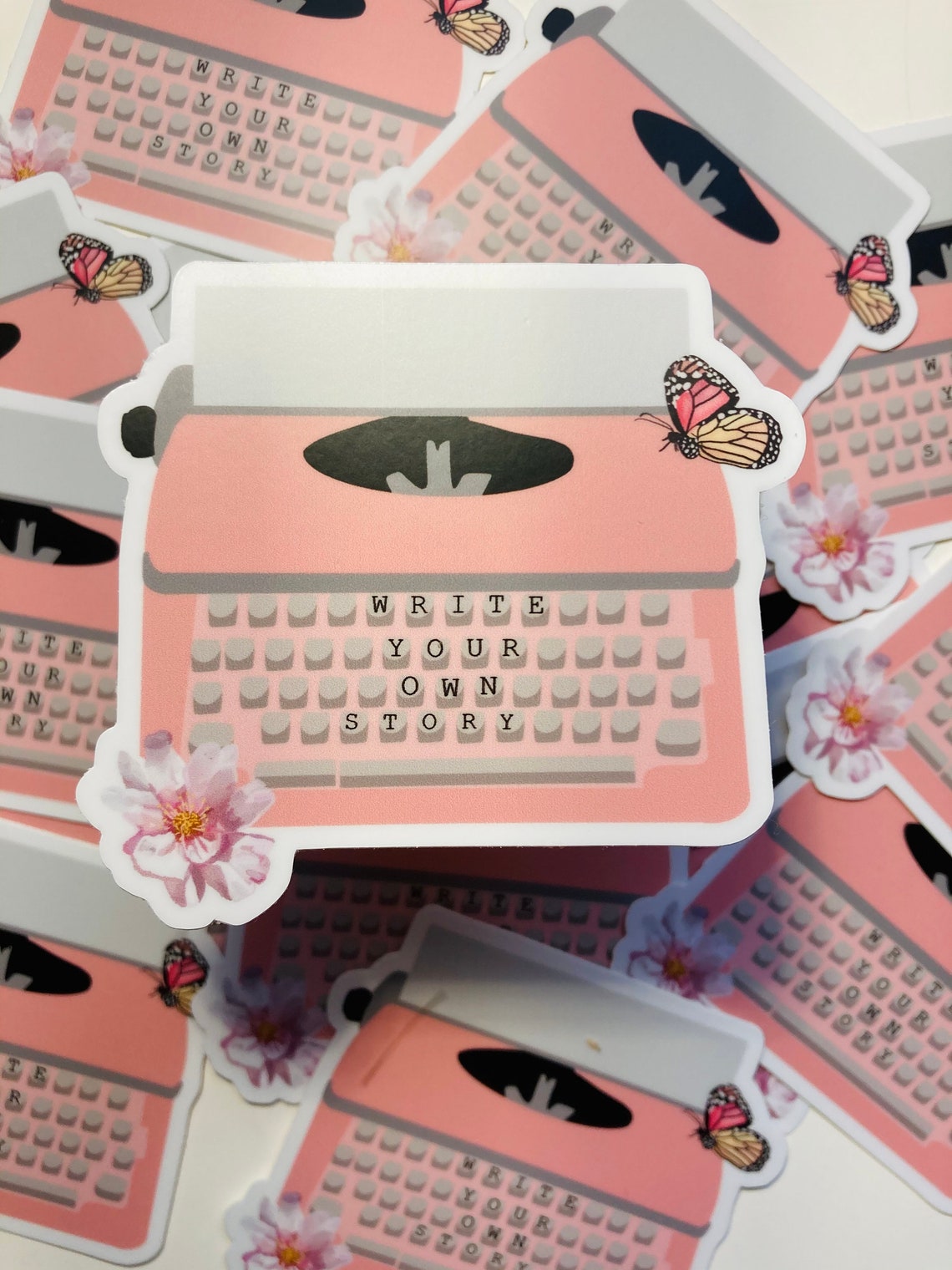 Pink Typewriter Sticker - Etsy