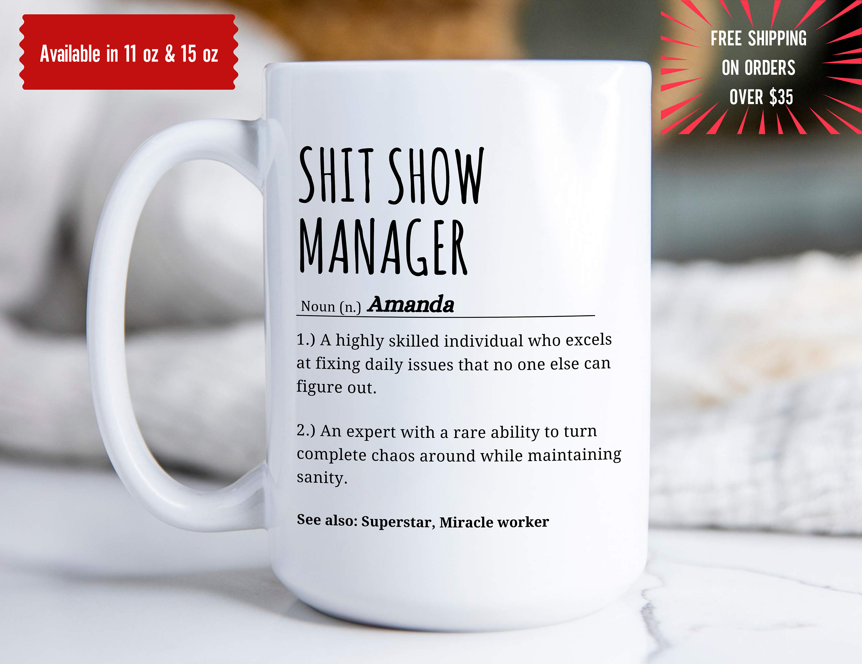 Shit Show Manager Mug, Funny Gift for Boss, Present for Coworker, Shit ...