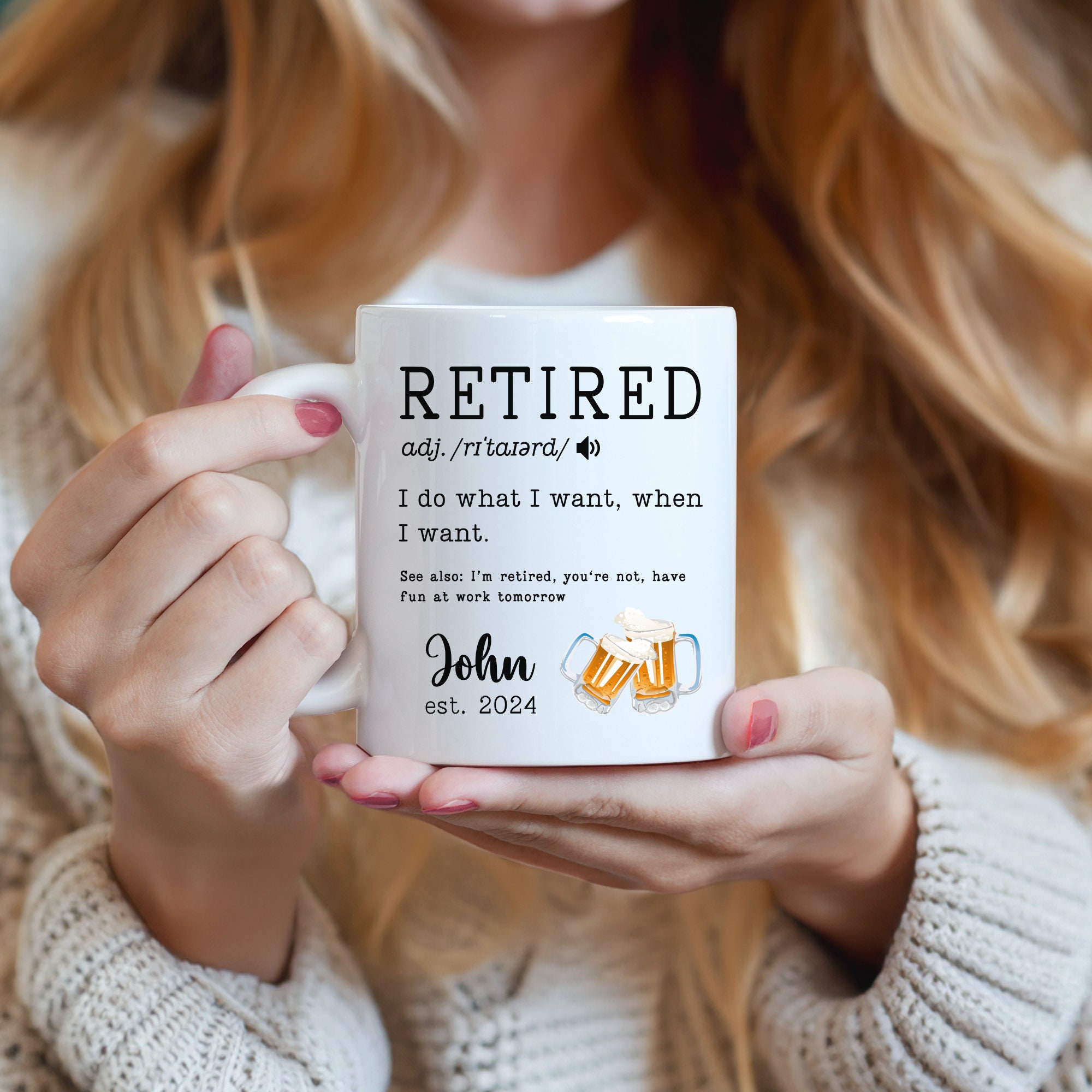 Retirement Gifts for Men, Personalized Retired Mug, Funny Retirement ...