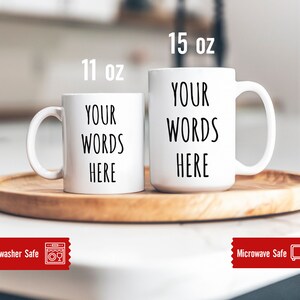 Custom Text Mug, Personalized Ceramic Coffee Mug, Gift for Friend ...