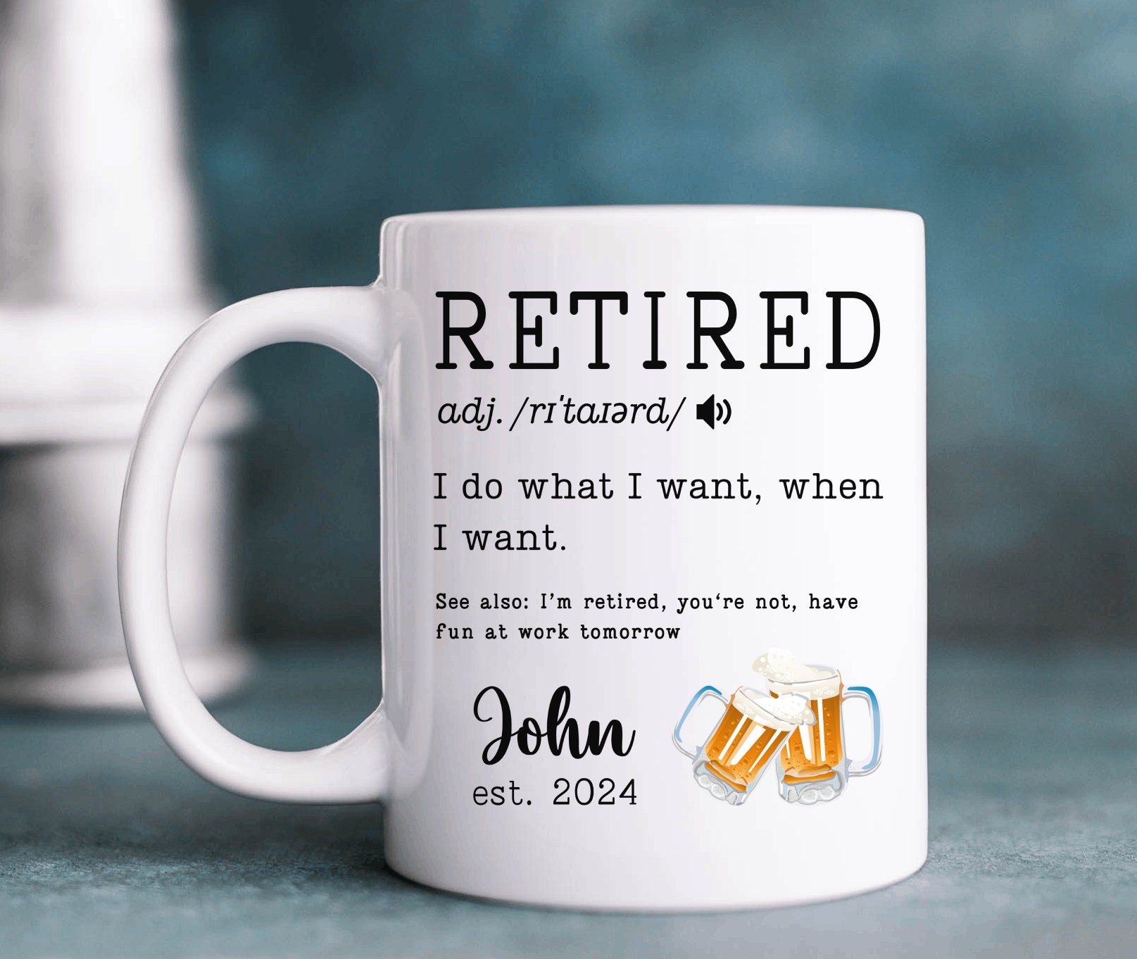 Retirement Gifts for Men, Personalized Retired Mug, Funny Retirement ...