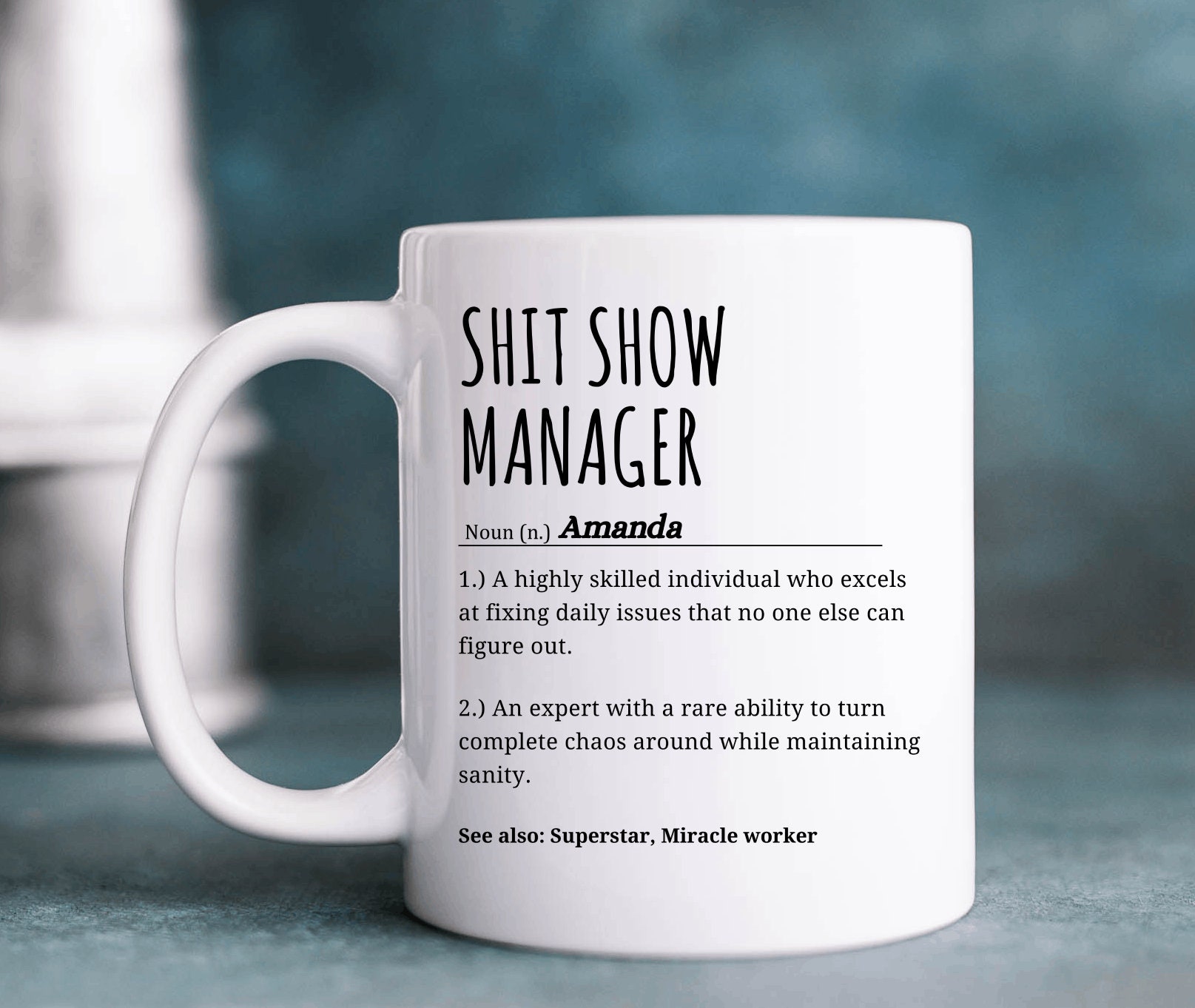 Shit Show Manager Mug, Funny Gift for Boss, Present for Coworker, Shit ...