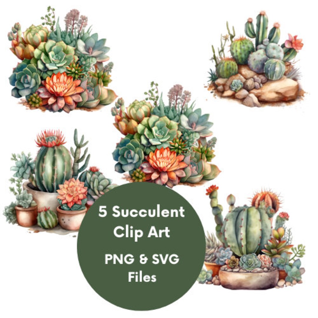 Succulent | Cactus PNG SVG Clip Art | Digital Download - Etsy