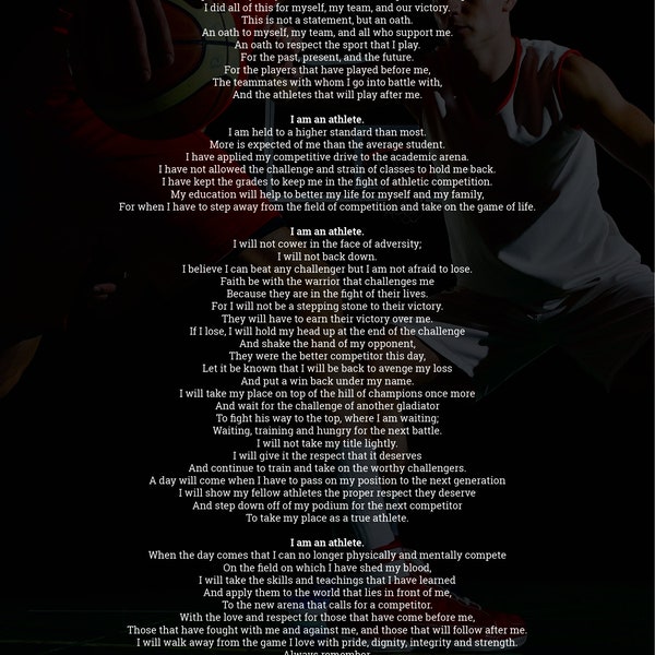 Basketball Poem - Etsy