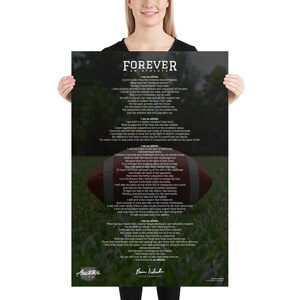 Football Poem Poster Print / Forever an Athlete Poetry Gift / Football ...